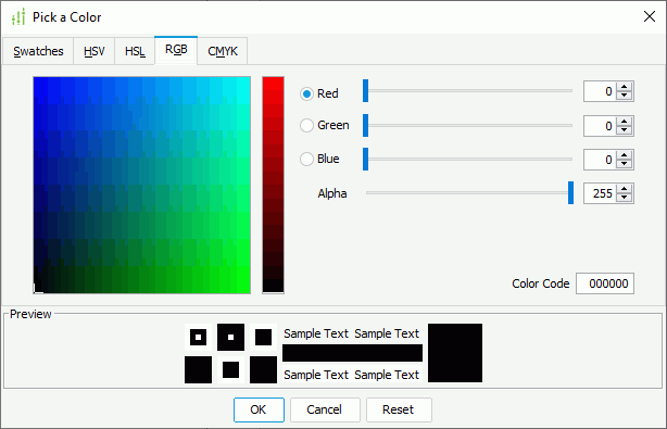 Pick a Color Dialog Box